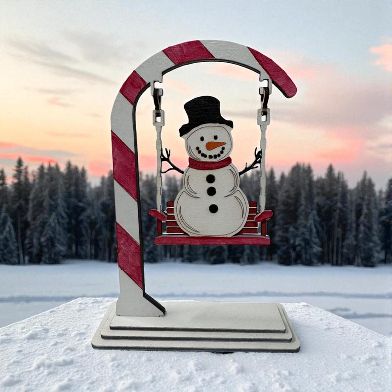 Snowman on a Swing - Etsy