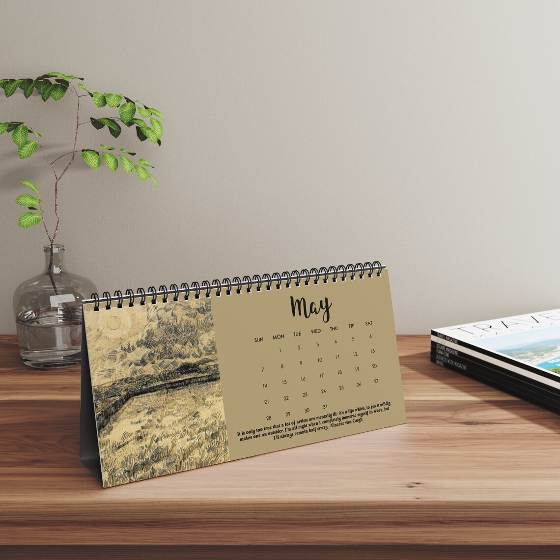 2023 Calendar, Vincent Van Gogh Art Sketches, Van Gogh Quotes, Desk ...