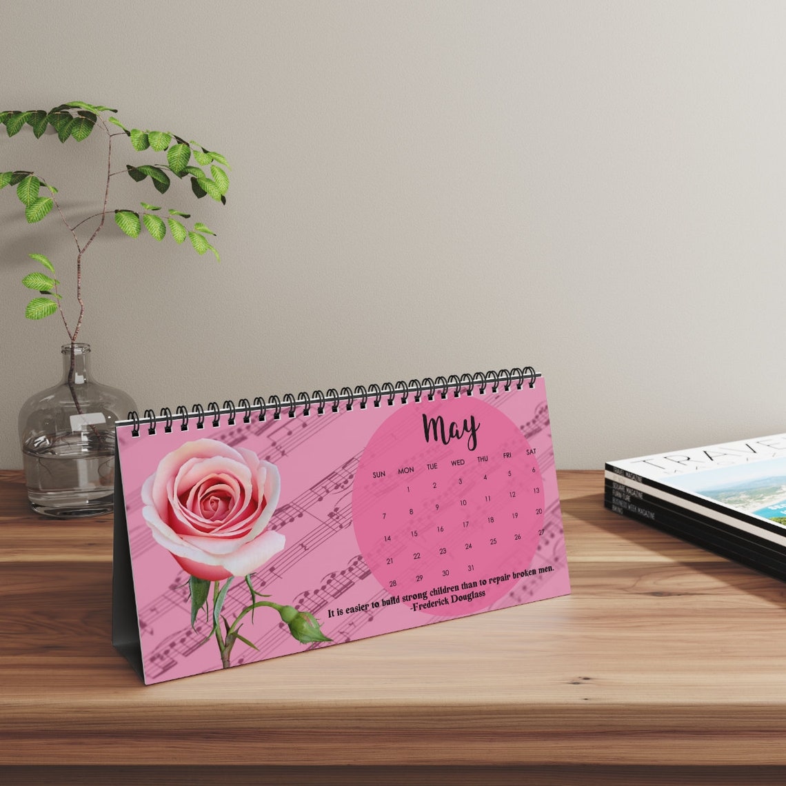 2023 Calendar 2024 Rose Calendar Inspirational Quotes Desk - Etsy
