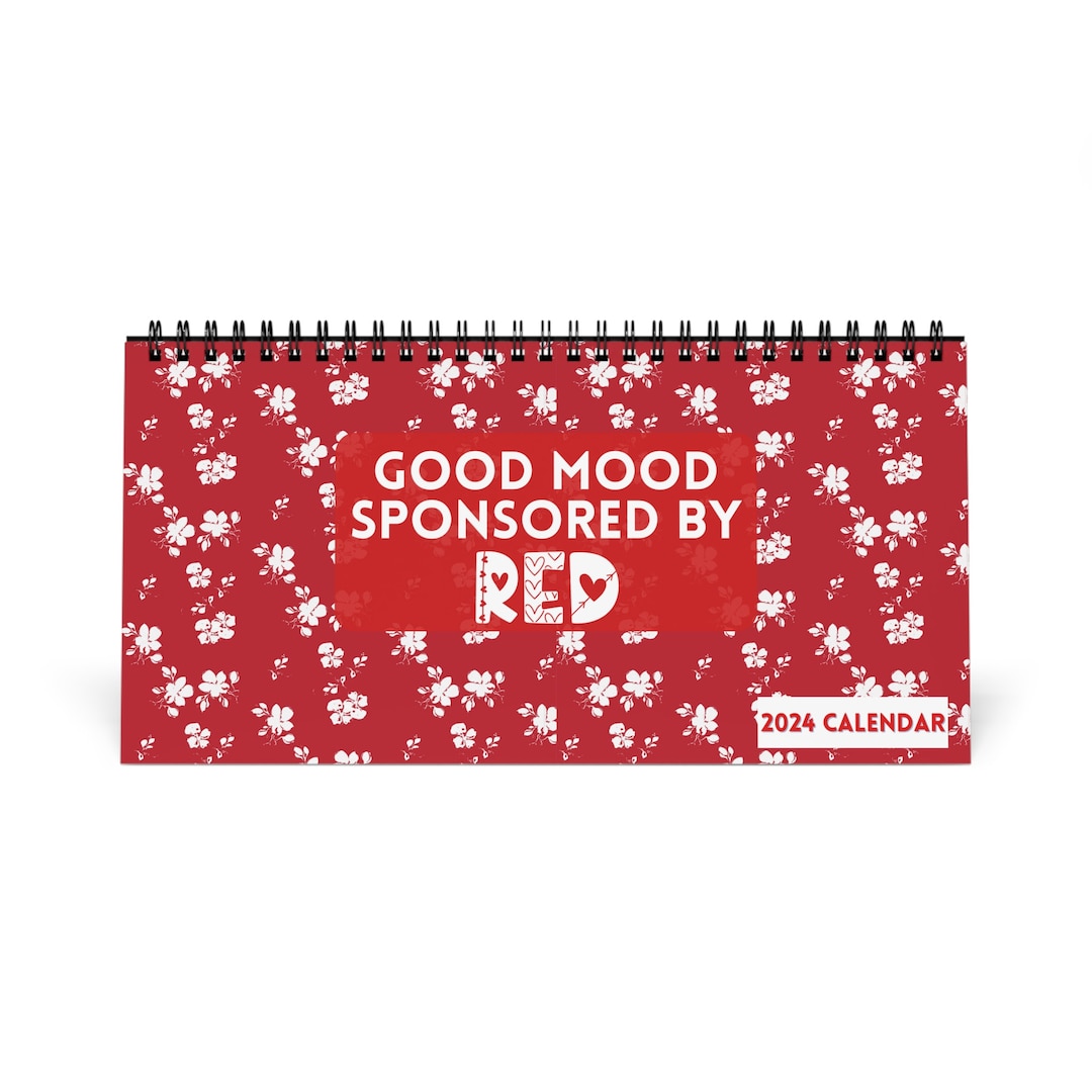 2024 Calendar, Red Gift, Red Calendar, Desk Calendar, Gift for Her, Red ...