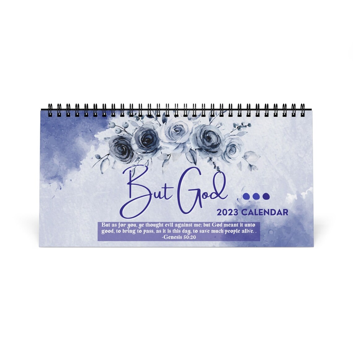 2023 Calendar, Blue Floral Christian Bible Verses Calendar, Scripture ...