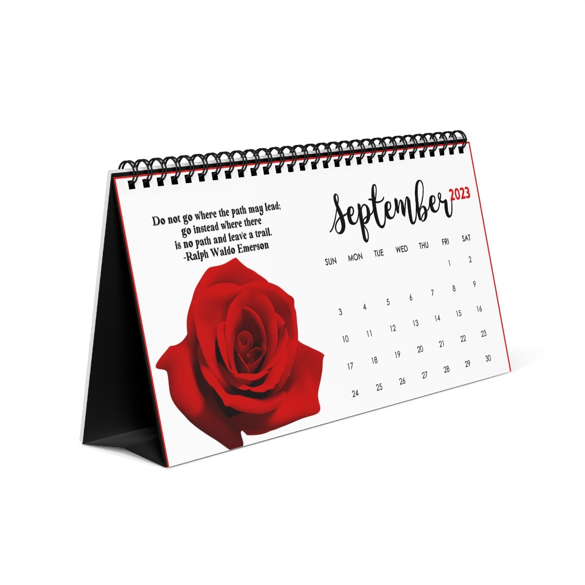 2023 Calendar Red Rose Calendar Inspirational Quotes Desk - Etsy