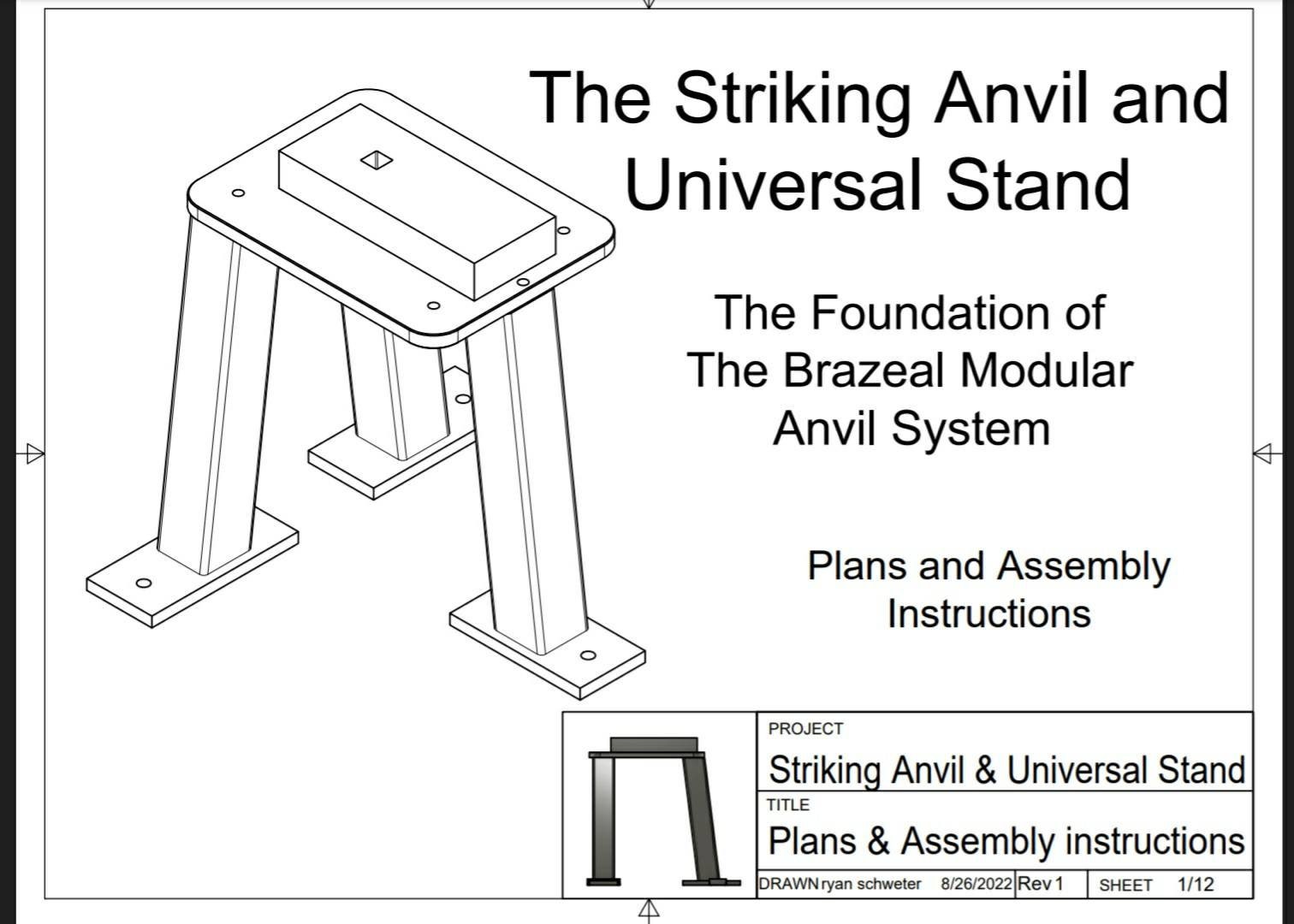 Plans & Assembly Instructions, for the Striking Anvil and Universal ...