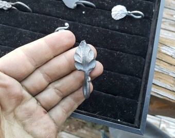 Hand Forged Leaf Keychain - Etsy