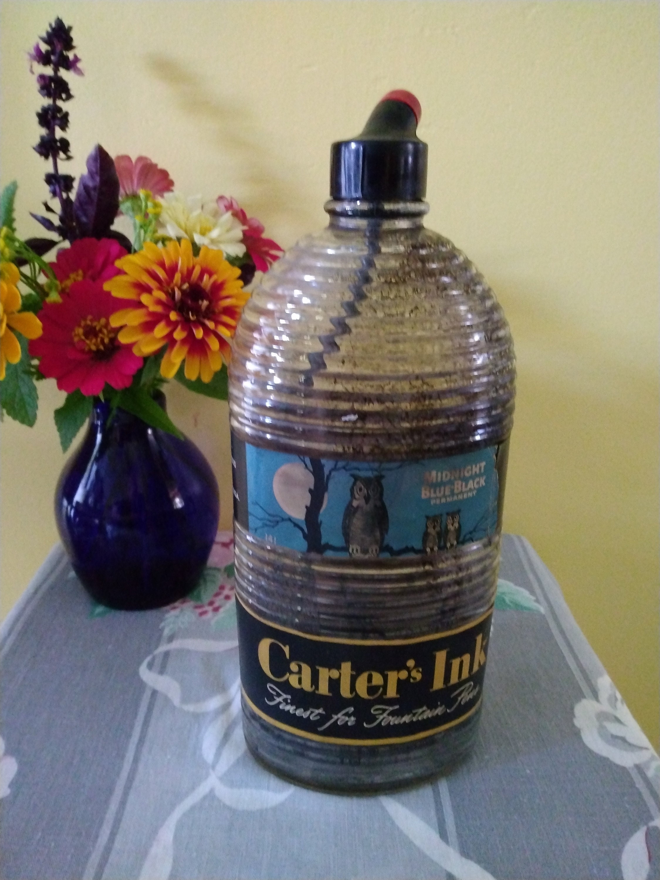 Vintage Carter's Ink Beehive Glass Bottle Spooky Owl - Etsy