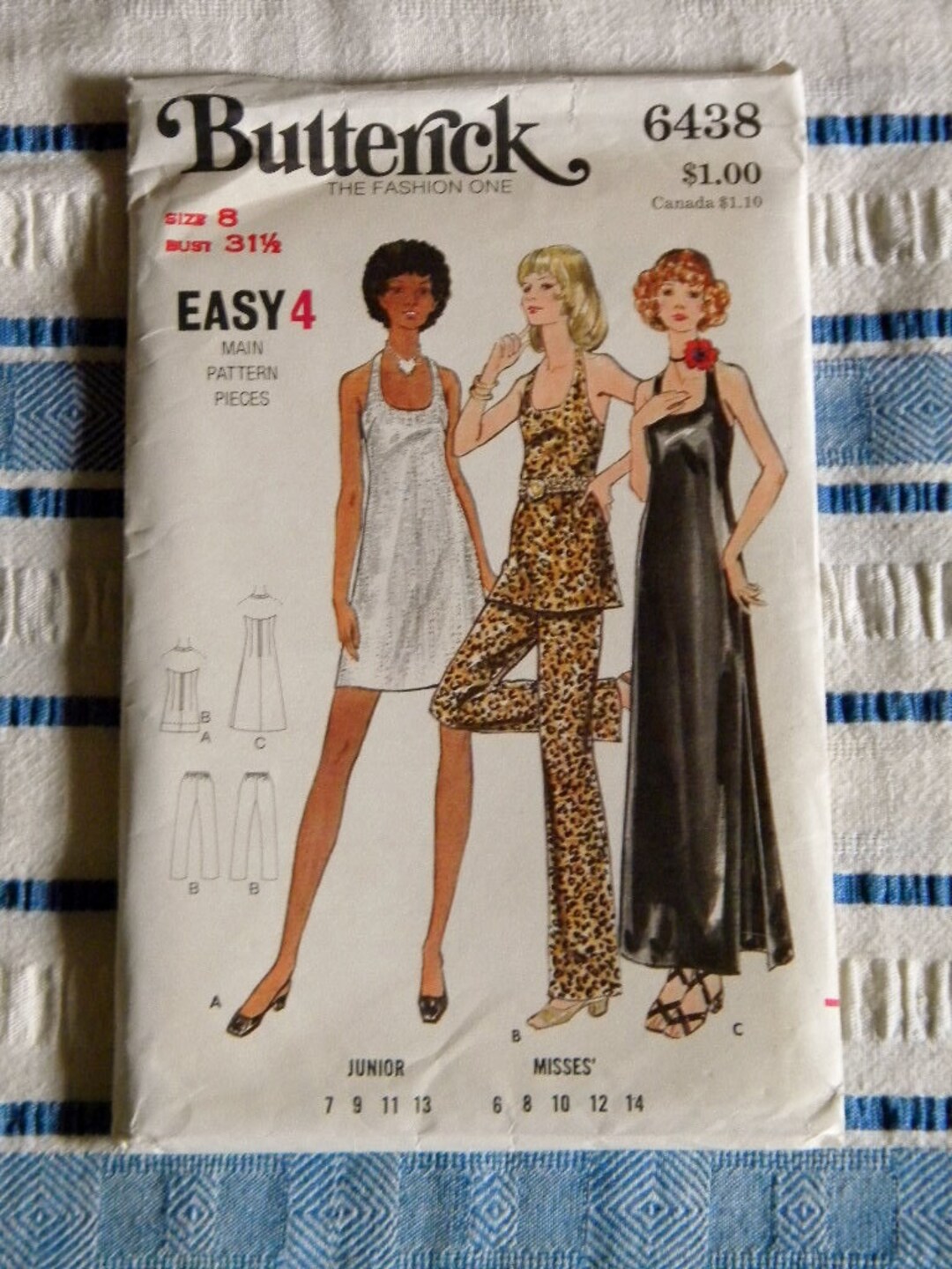 Vintage Butterick Pattern 6438 Junior Misses' - Evening Dress Tunic ...