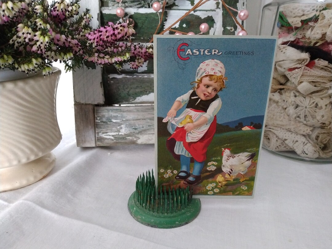 Antique Easter Postcard E. Nash - Cute Little Girl Hen & Chicks -spring ...
