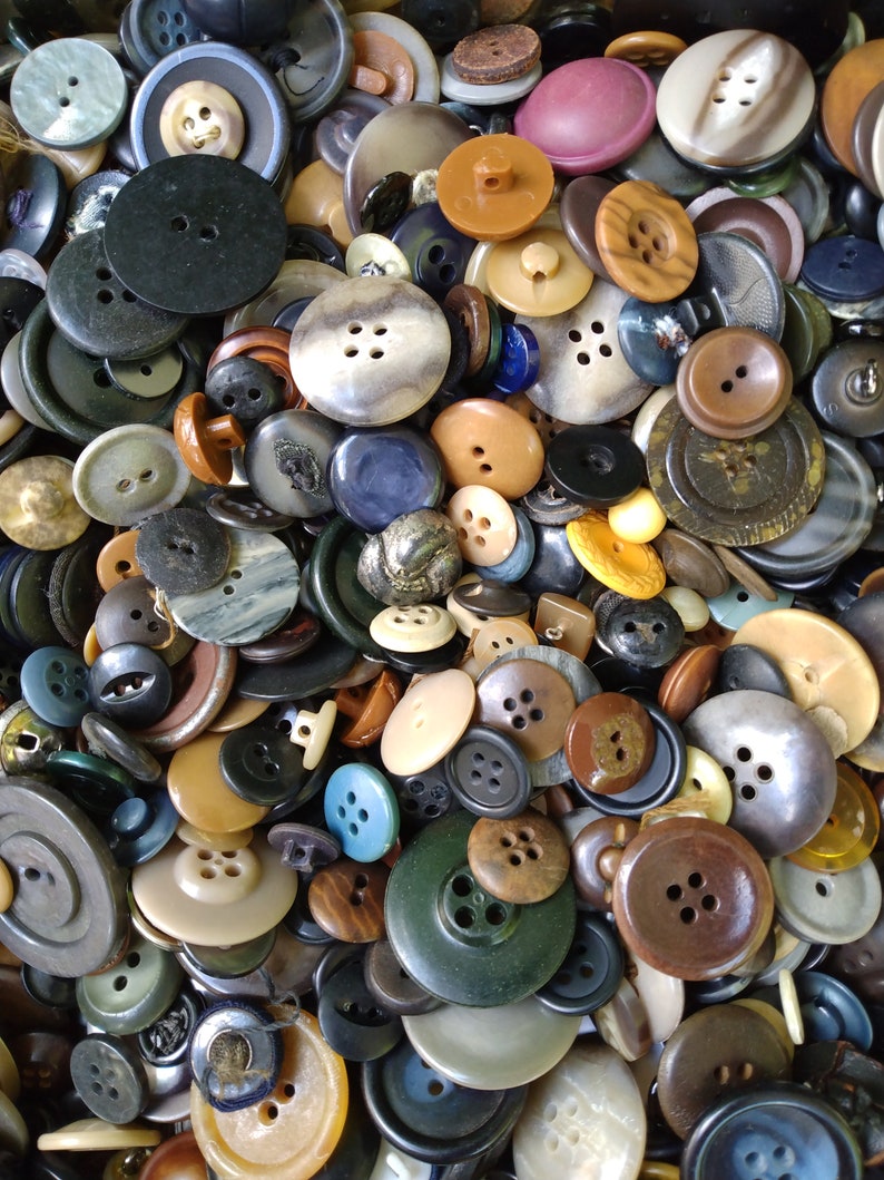 Vintage Buttons: Autumn Dark Colors, Mixed Craft Supplies (1/2 Cup) - Etsy