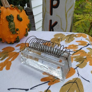 Vintage Mid Century Wire Coil Glass Letter Holder Paperweight - Receipt ...