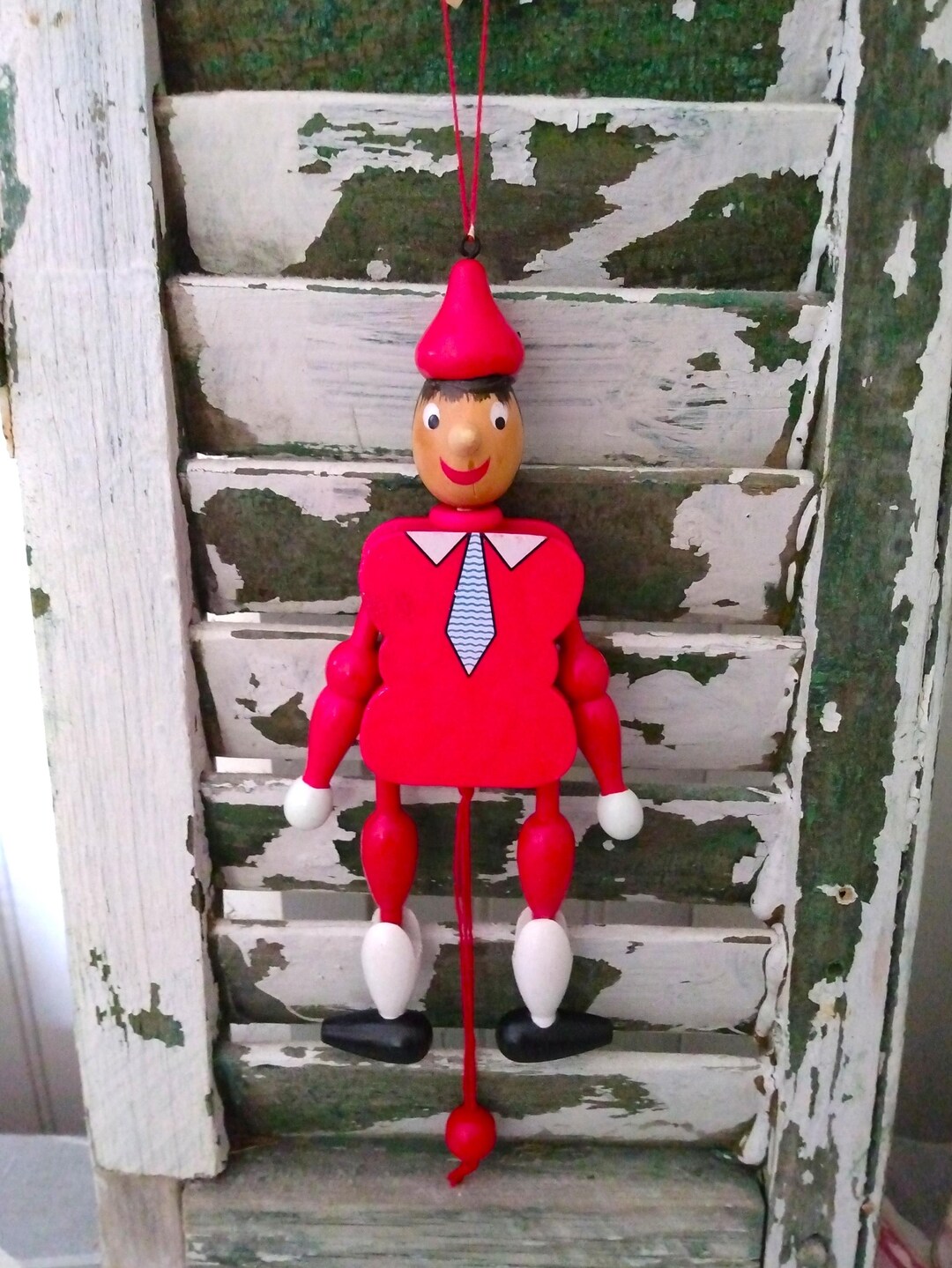 Vintage German Jumping Jack Pinocchio Pull String Christmas Ornament - Etsy