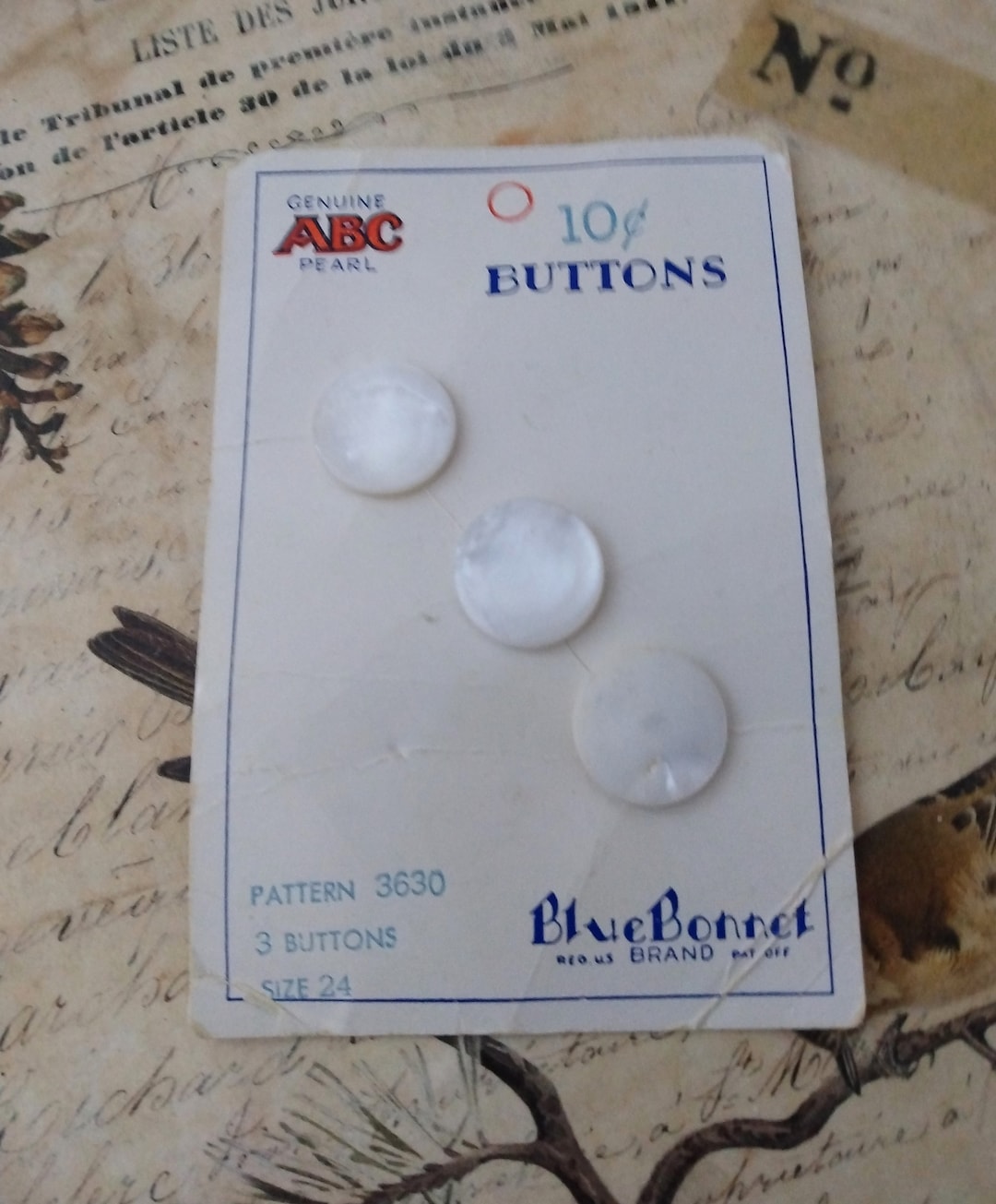 Vintage Genuine ABC Pearl Button Card Mother of Pearl Shank Buttons - Etsy