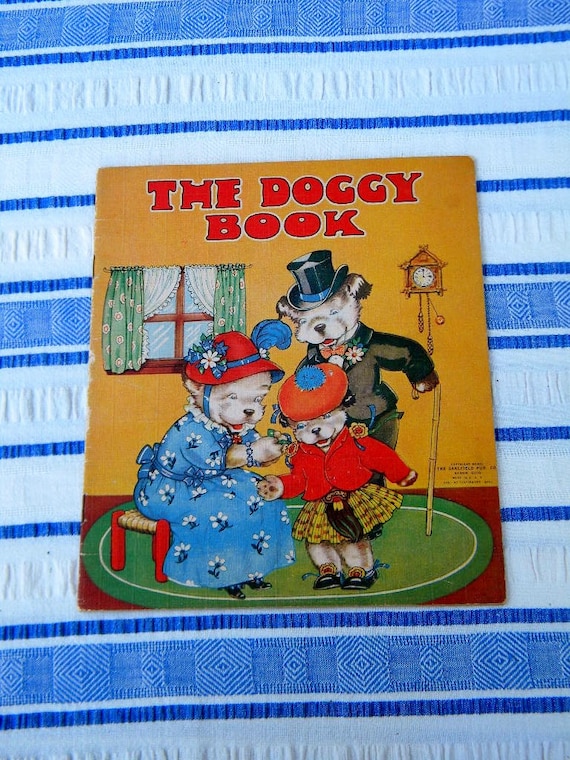 The Doggy Book Vintage Children's Book Linen Pages | Etsy