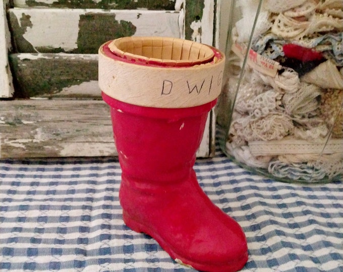 Vintage German Paper Mache Red Santa Boot Candy Container - Etsy
