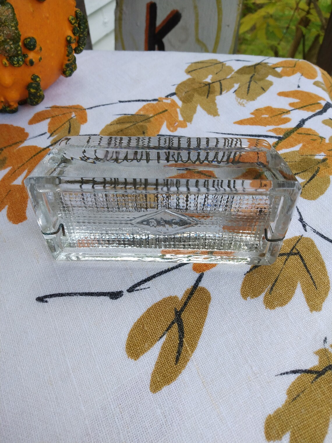 Vintage Mid Century Wire Coil Glass Letter Holder Paperweight - Receipt ...