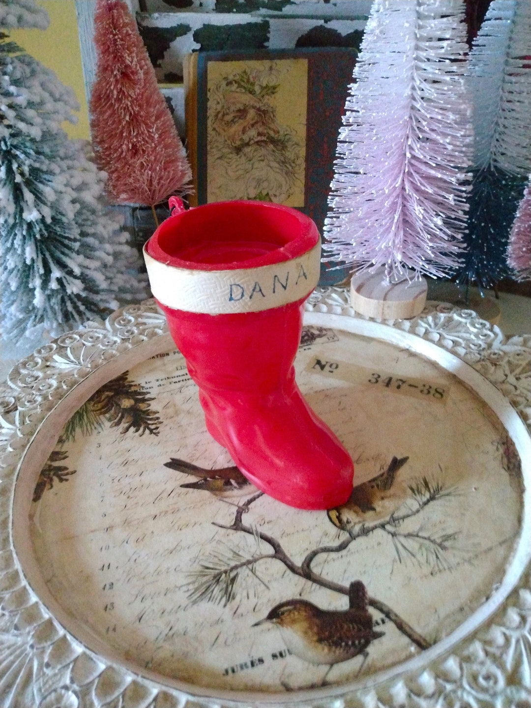 Vintage Rosbro Red Plastic Santa Boot Candy Container - Etsy