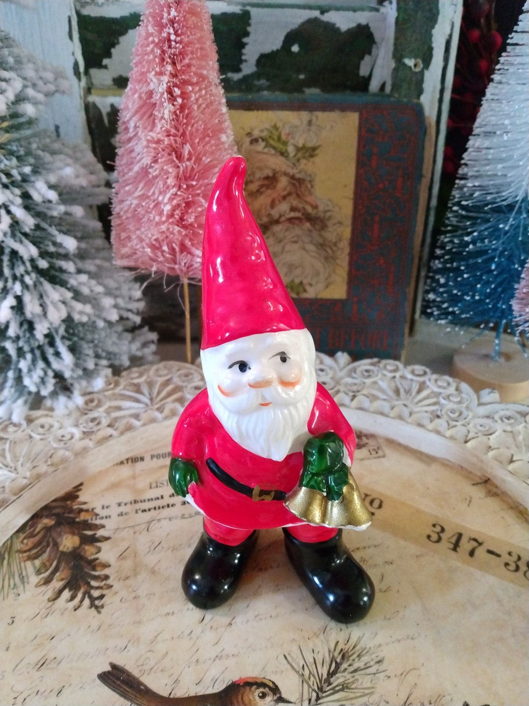 1960s Treasure Masters Vintage Ceramic Christmas Elf With Gold Bells ...