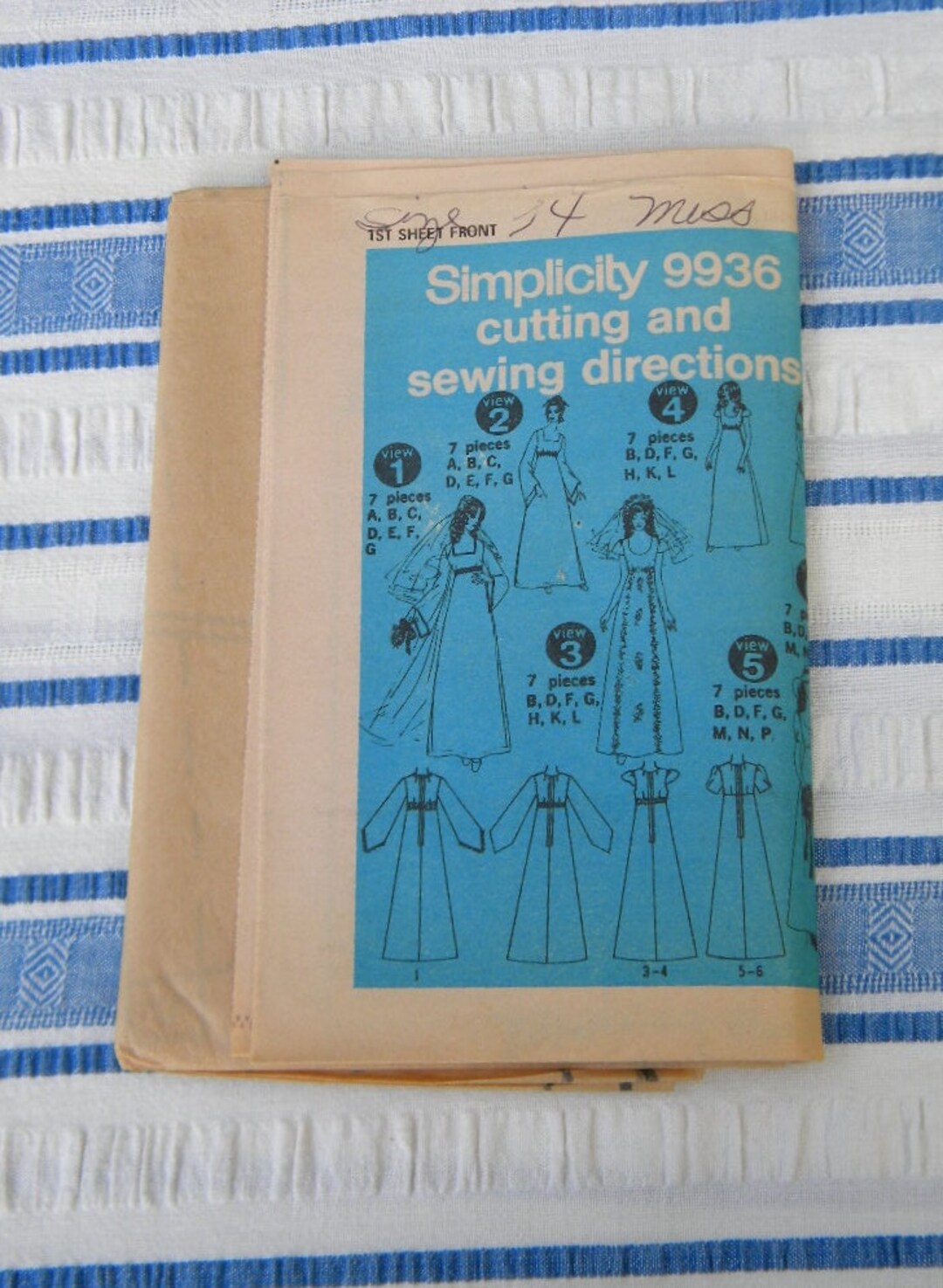 Vintage Simplicity Pattern 9936 - Wedding Dress Bridesmaid Dress ...