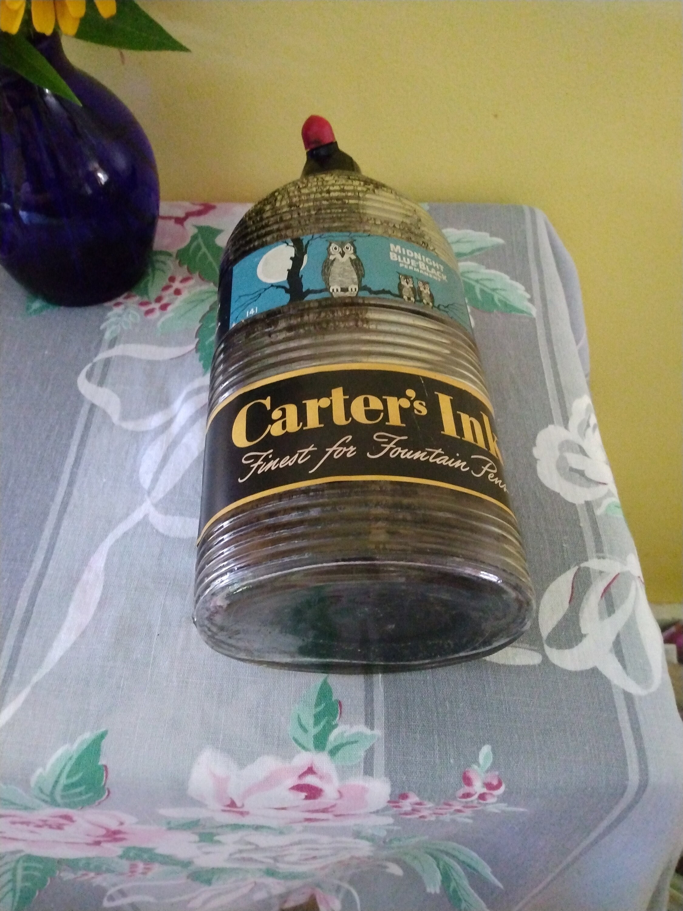 Vintage Carter's Ink Beehive Glass Bottle Spooky Owl - Etsy