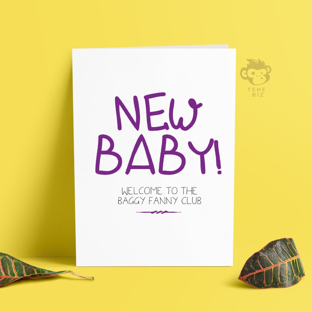 New Baby Welcome to the Baggy Fanny Club Card Profanity - Etsy