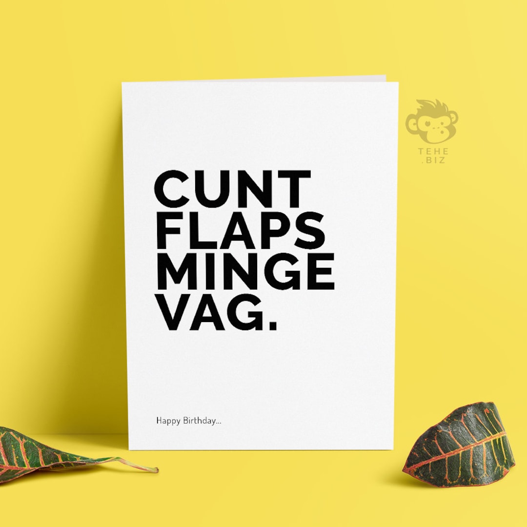 Immature Birthday Card Cunt Flaps Minge Vag Rude Birthday Card Card for ...