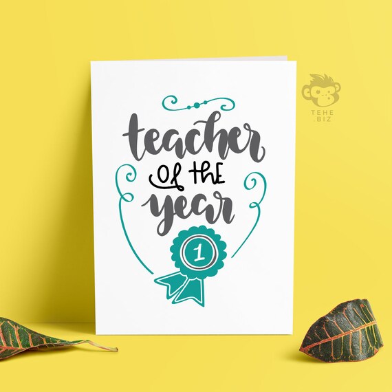 School Leavers Gifts Teacher of the Year Card Best Teacher | Etsy