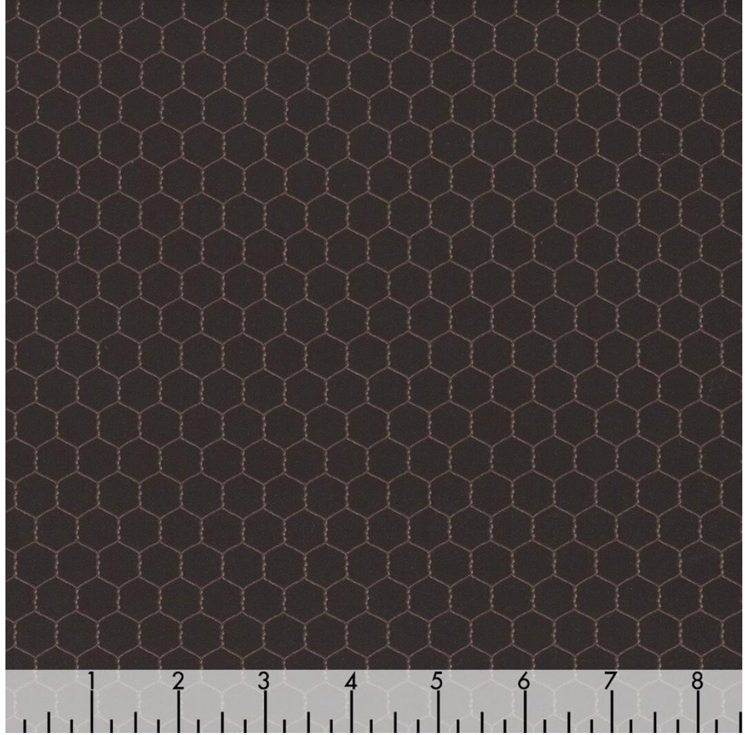 Chicken Wire Design White on Black Timeless Treasures Cotton Fabric-by ...