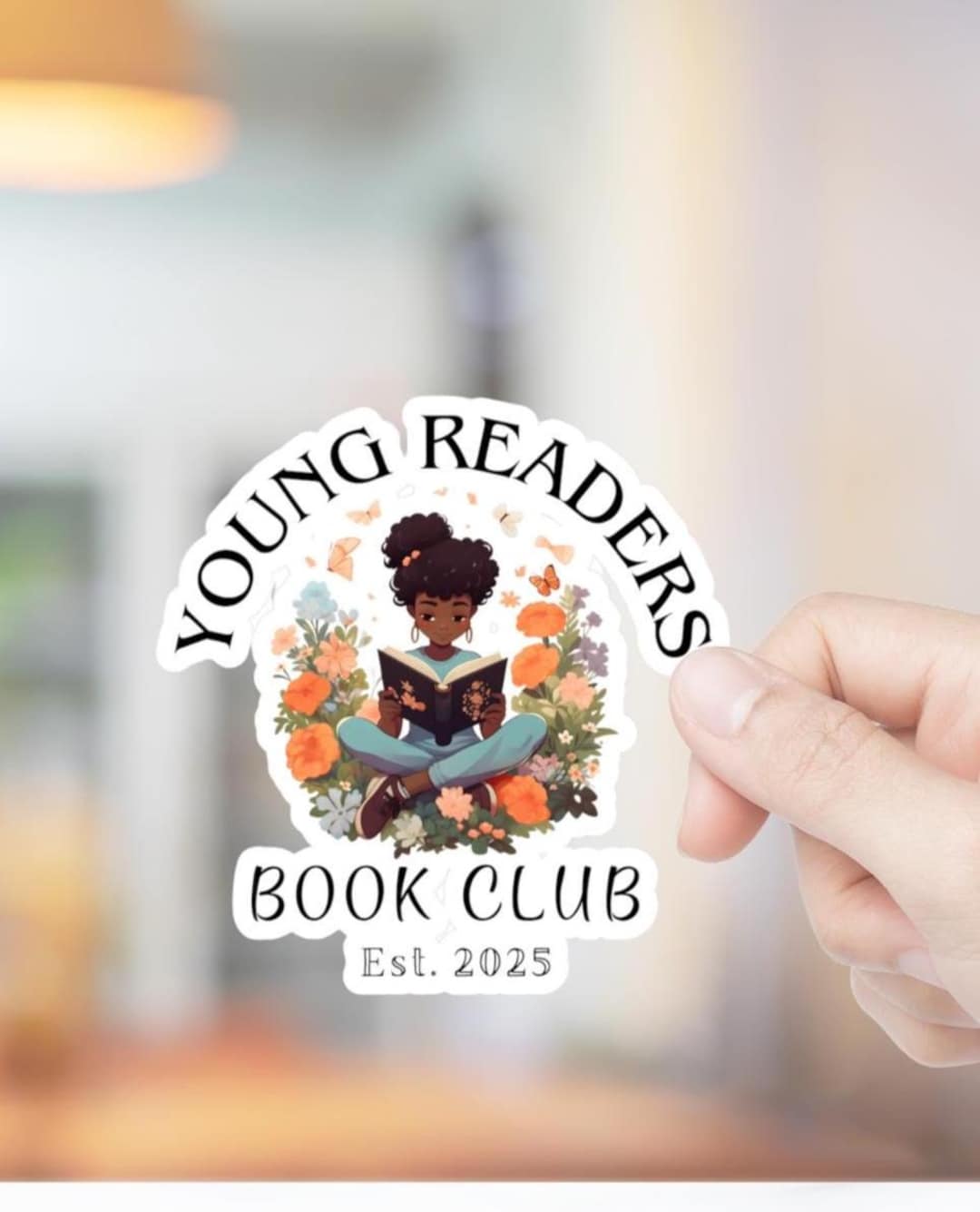 Personalized Book Club Vinyl Sticker, Young Readers, Custom Bookclub ...