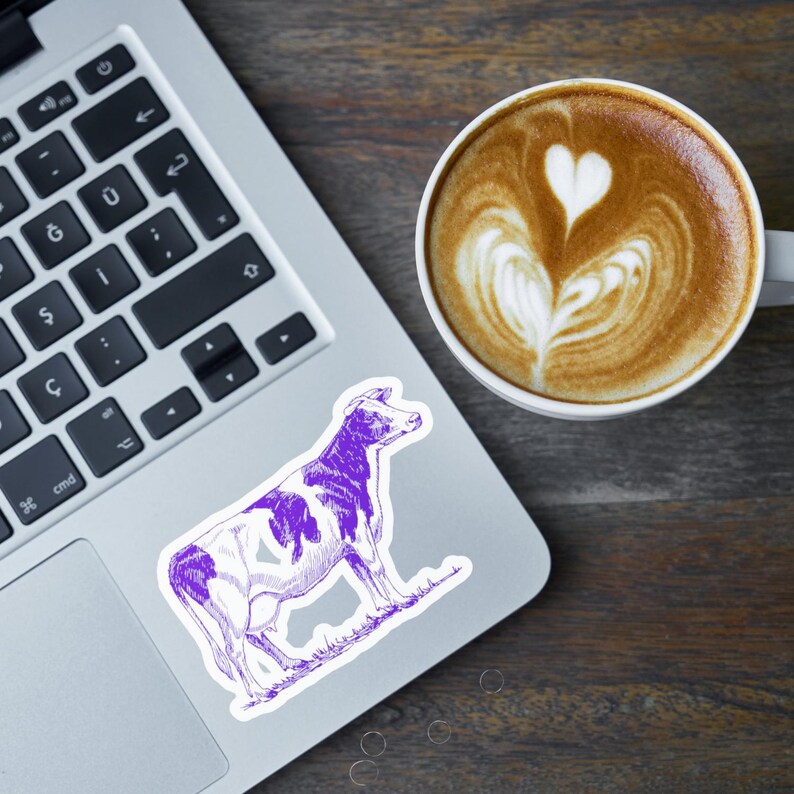Cows-cows-cows Purple Cow Sticker: Custom-personal Farming Life Gift - Etsy