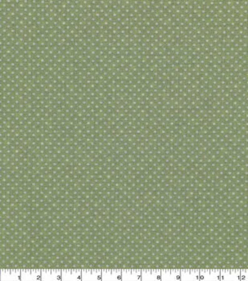 Cotton Fabric Sage Green Fabric With White Dots 100 % - Etsy