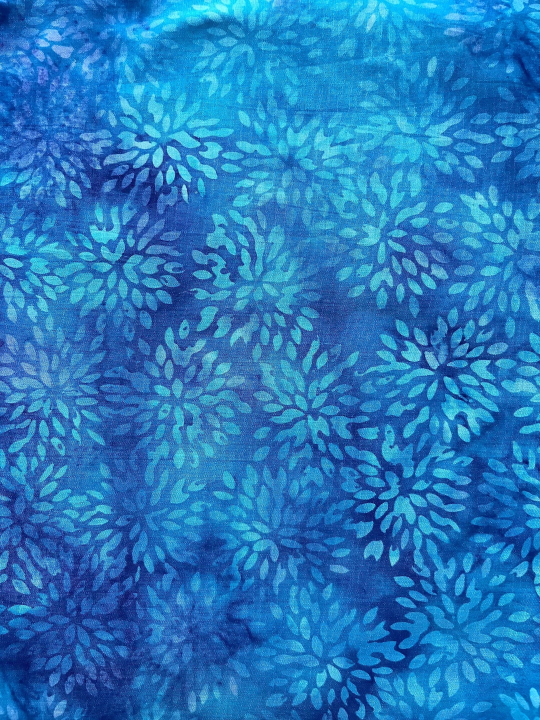 Island Batik Cornflower Small Point Floral Cotton Fabric by Kathy Engle ...