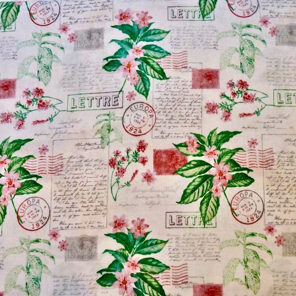French Postcard Fabric - Etsy