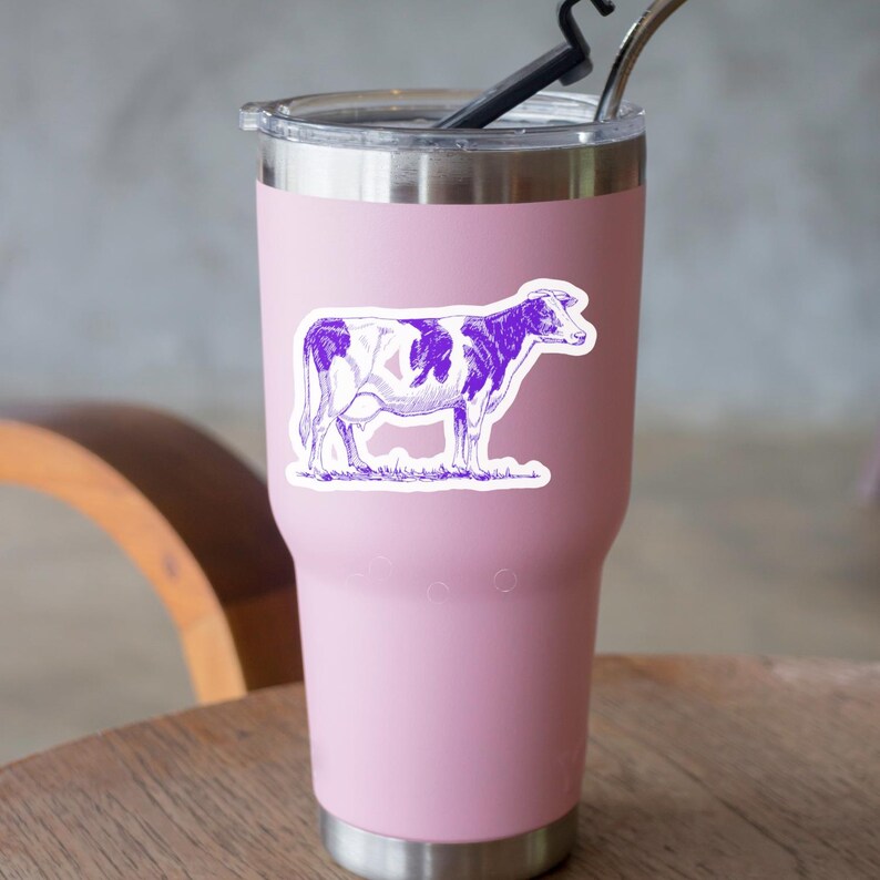 Cows-cows-cows Purple Cow Sticker: Custom-personal Farming Life Gift - Etsy