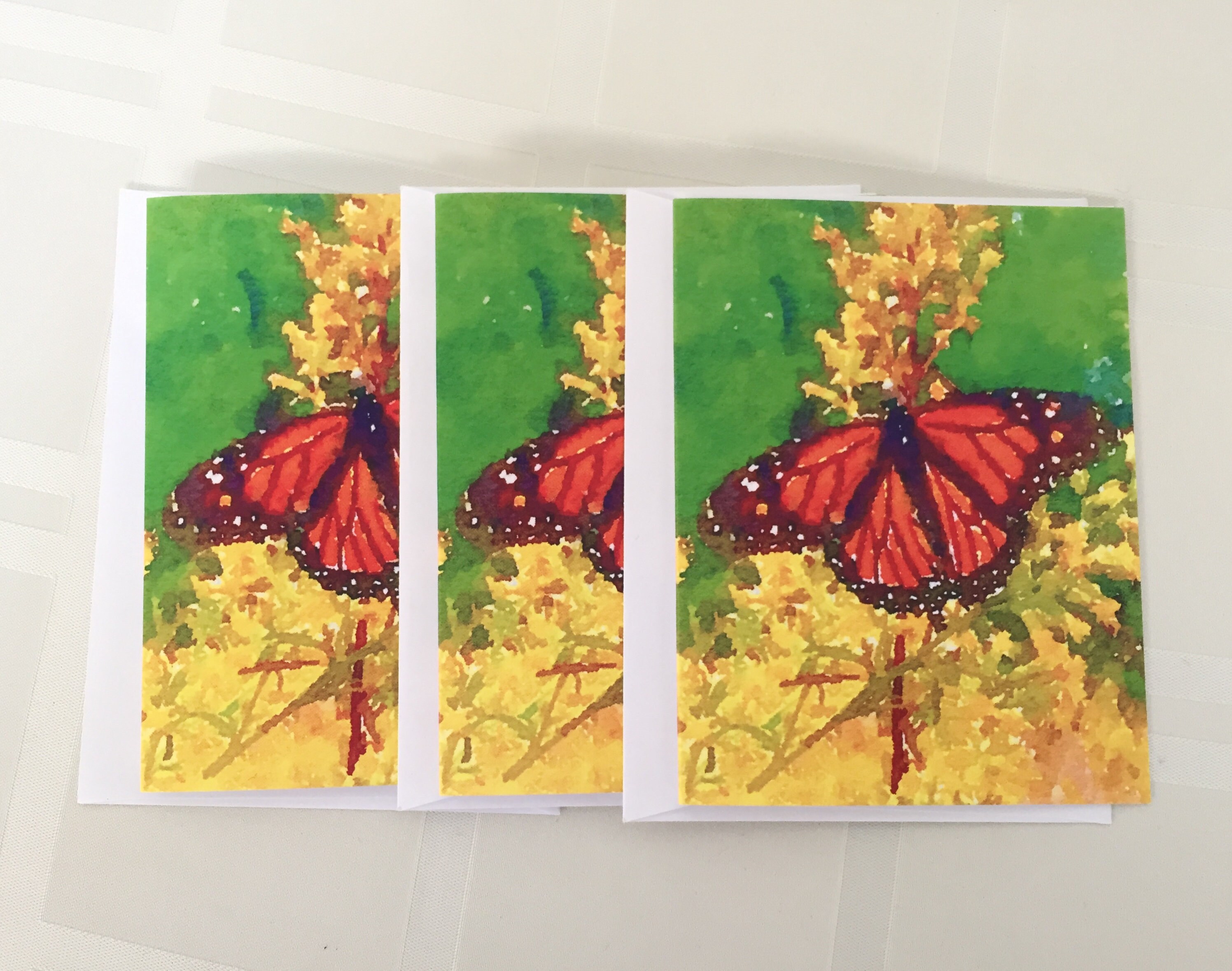 Monarch Butterfly Notecards, Butterfly Stationery, Set of 5, Watercolor ...