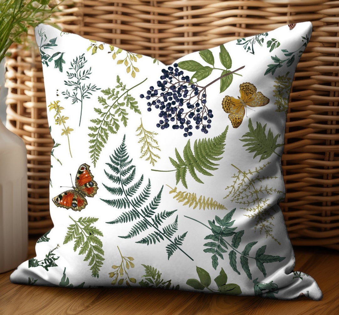Artful Fern Sofa Throwpillow, Light Academia Decore, Easter Throwpillow ...