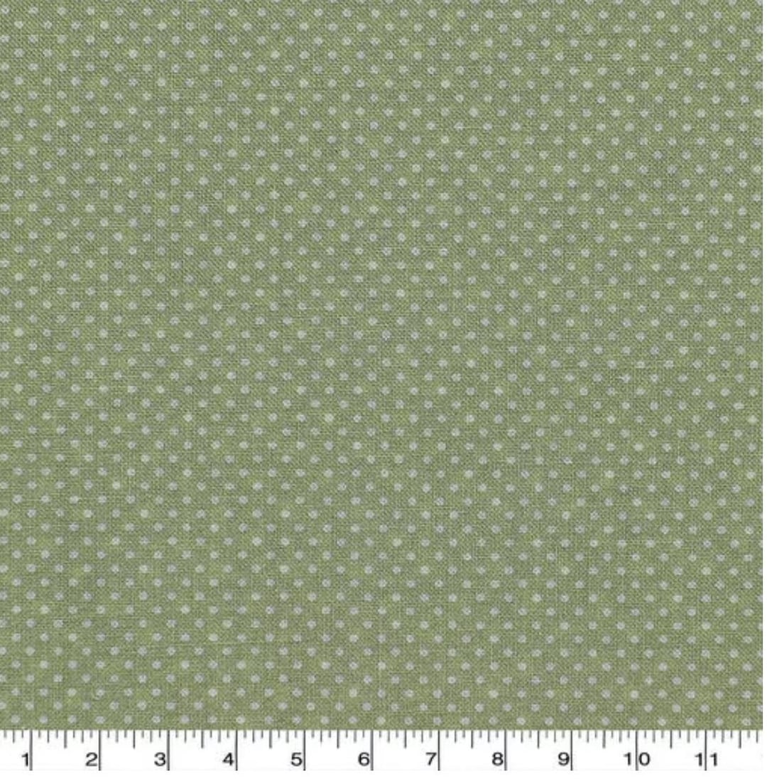 Cotton Fabric | Sage Green Fabric With White Dots | Quilting Cotton | Crafting | Sewing Fabric ...