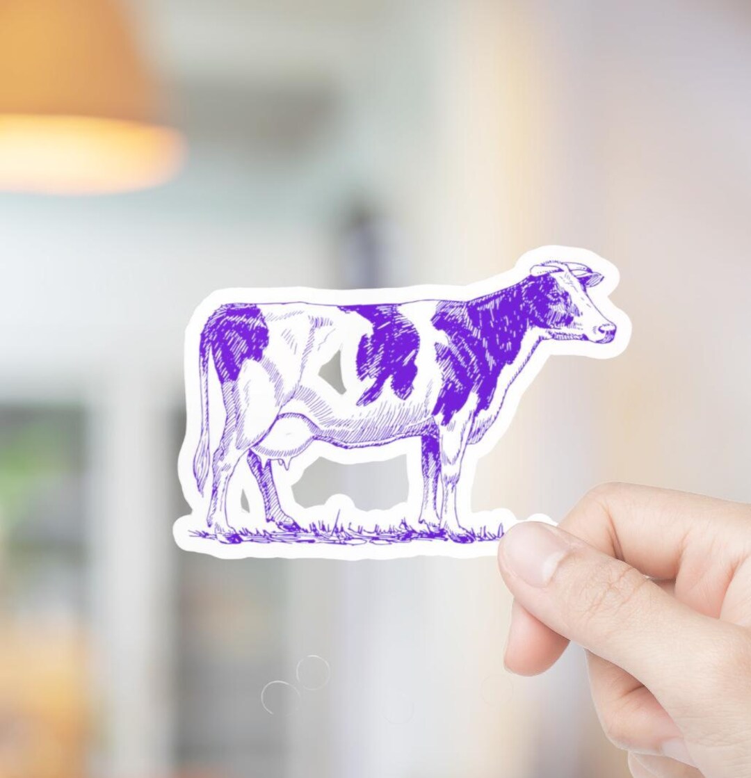 Cows-cows-cows Purple Cow Sticker: Custom-personal Farming Life Gift - Etsy