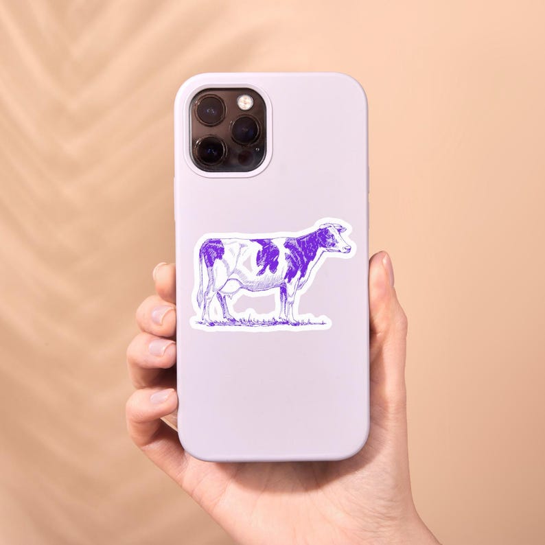 Cows-cows-cows Purple Cow Sticker: Custom-personal Farming Life Gift - Etsy
