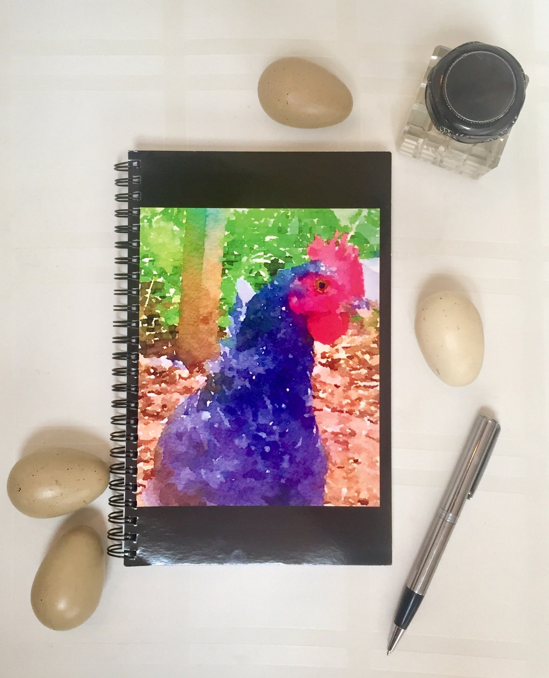 Rooster Watercolor Print Notebook: Spiral Bound Journal - Etsy