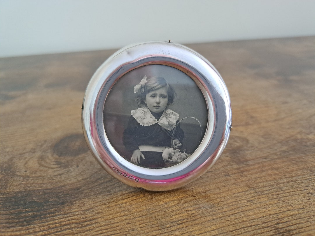 Antique Silver Round Picture Frame, Photo Frame, Hallmarked 1902, A J ...