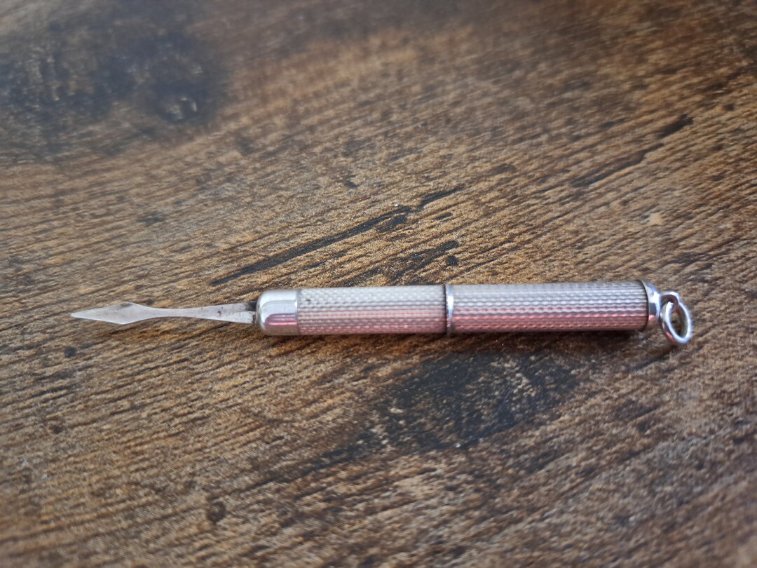 Vintage Solid Silver Tooth Pick, Propelling Silver Dental Pick ...
