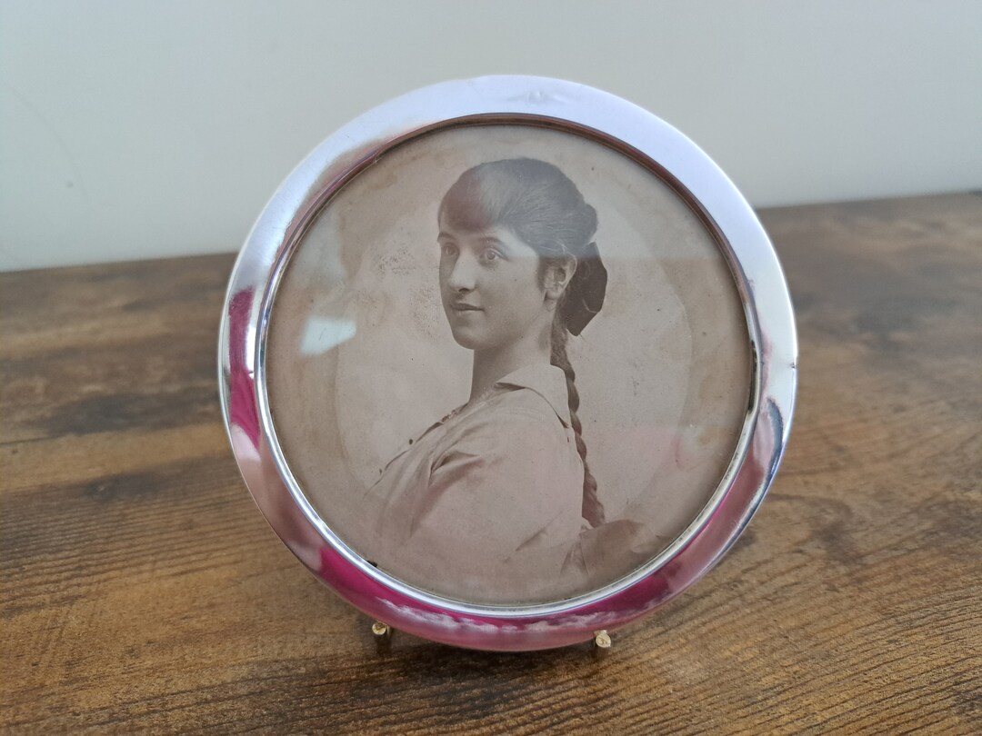 Antique Silver Round Picture Frame, Photo Frame, Hallmarked 1917, Wall ...