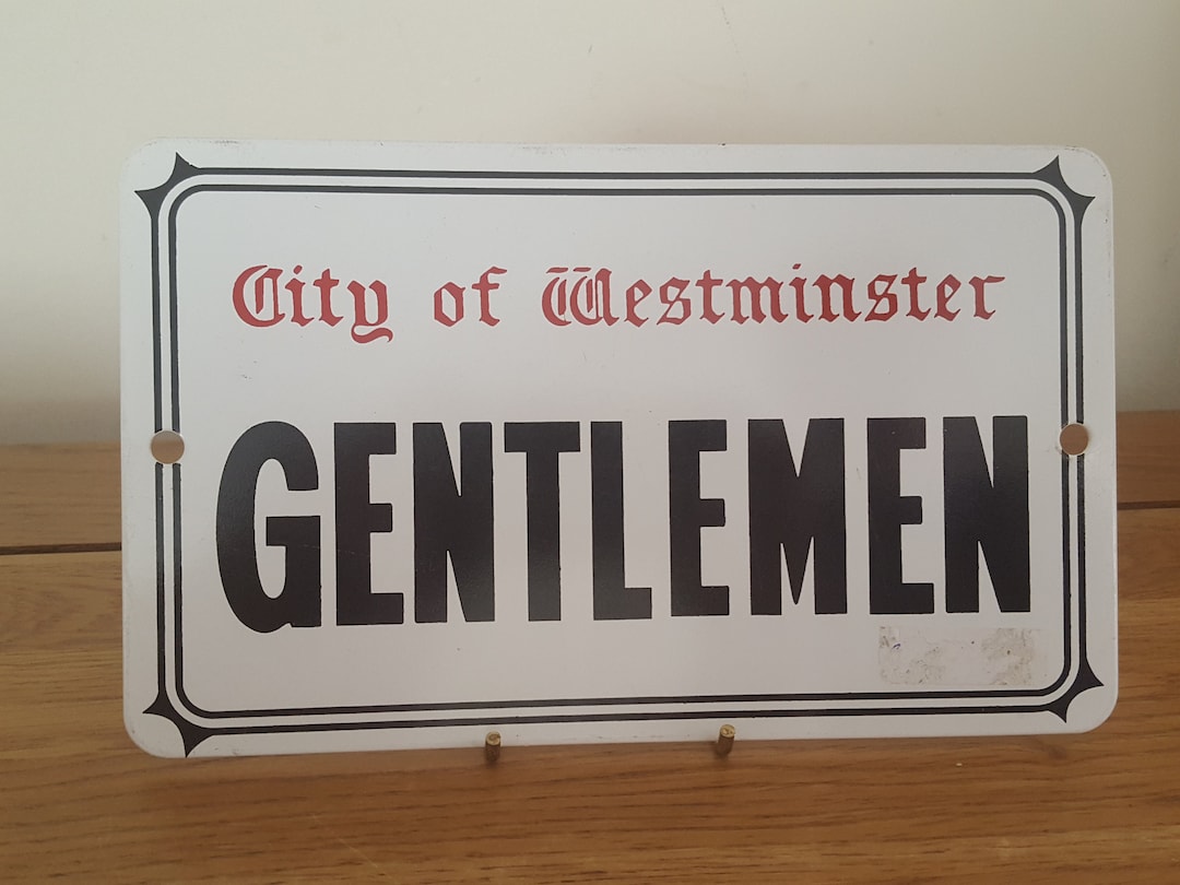 City of Westminster Tin Sign, Stylised "gentlemen" Sign, Wall Hanging ...