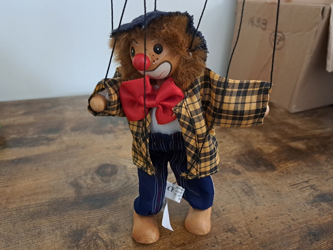 Vintage Puppet Toy Puppet Marionette Stringed Puppet Clown - Etsy