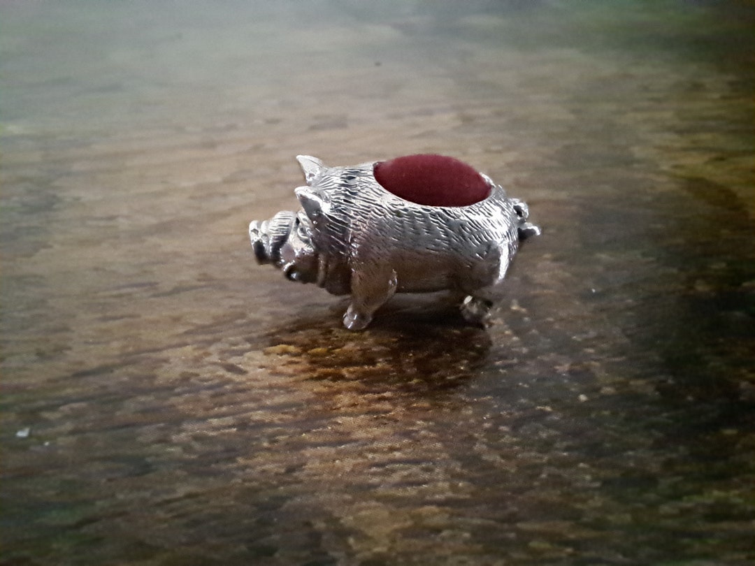 Silver Pig Pin Cushion, Sterling Silver Animal, 925 Silver - Etsy