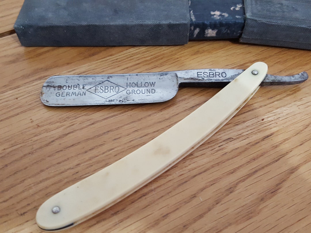 Vintage Esbro Straight Razor: German Cut Throat Razor, 6/8" - Etsy