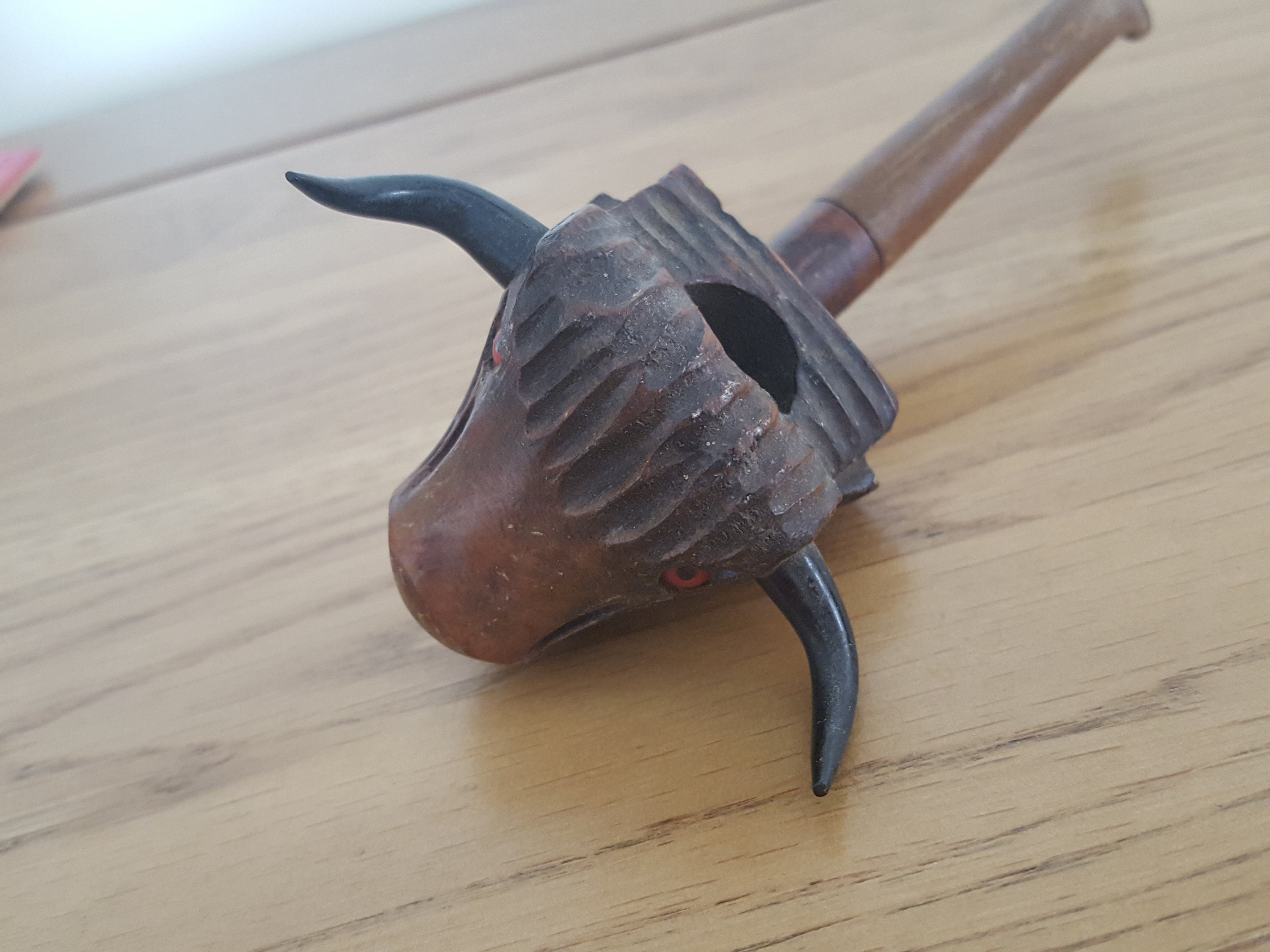 Vintage Bulls Head Smoking Pipe RAOB Buffalo Tobacco Pipe - Etsy