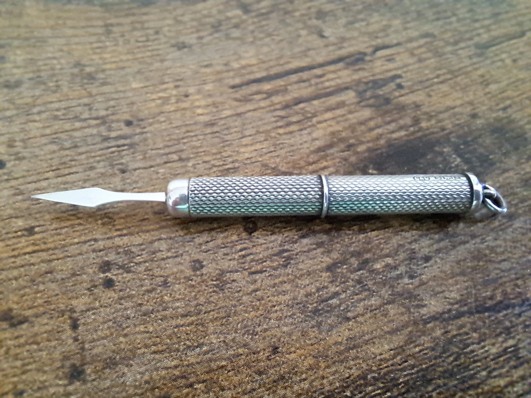 Vintage Solid Silver Tooth Pick, Propelling Silver Dental Pick ...