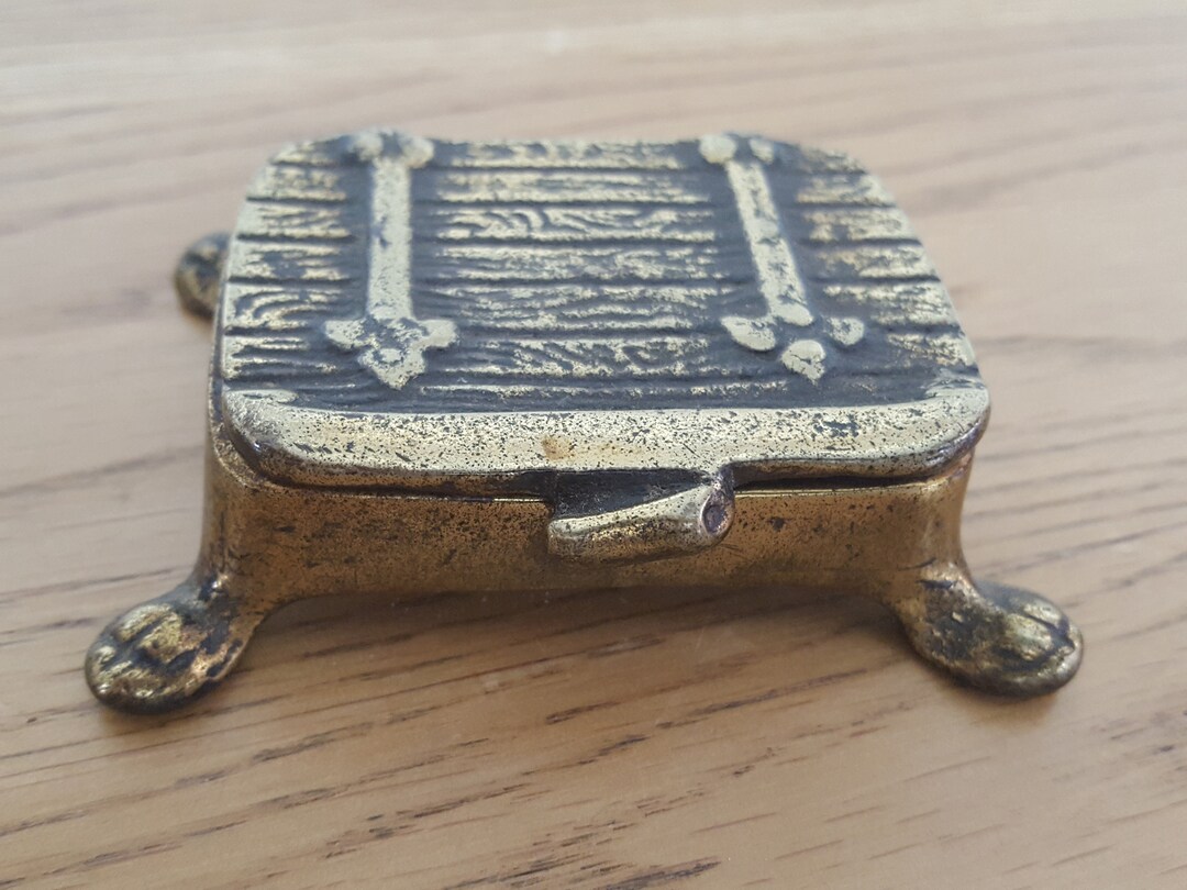 Antique Brass Snuff Box, Pocket Snuff Box, Tobacco Pot, Ground Tobacco ...