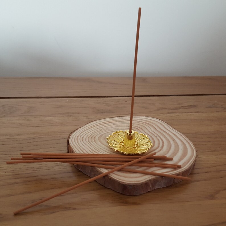 Bright Gold Coloured Metal Incense Holder Flower Shaped - Etsy UK