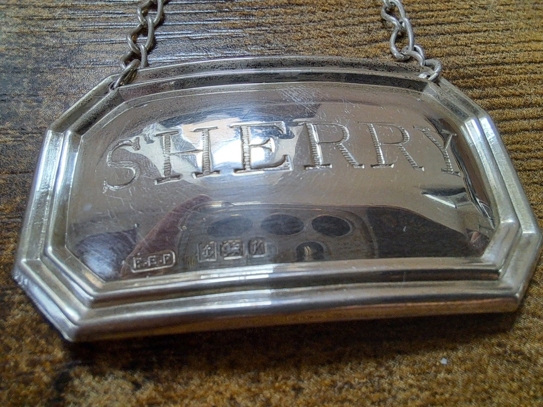 Vintage Hallmarked Silver Decanter Label, Sherry Label, R E Porter ...